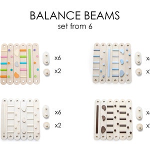 Natural Balance Beam Set 6 Beams, Montessori Balance Board, Double ...