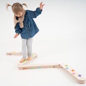 Double-sided Balance Beam Sets, Wood Balance Beam for Kid, Balance Path ...