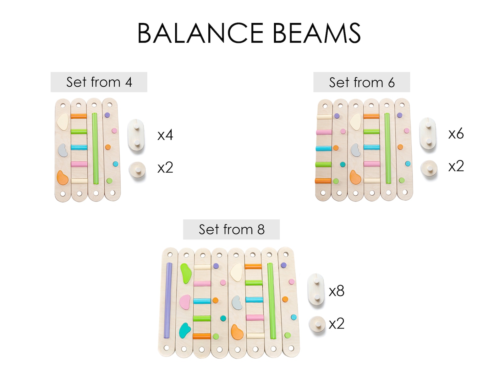 Double-sided Balance Beam Sets, Wood Balance Beam for Kid, Balance Path ...