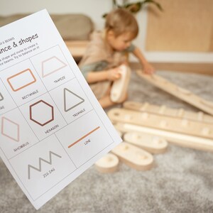 Natural Balance Beam Set 6 Beams, Montessori Balance Board, Double ...