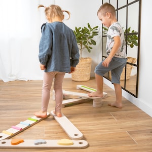 Wooden Balance Beam Set - 8 Beams, Double-sided Balance Beam, Balance ...