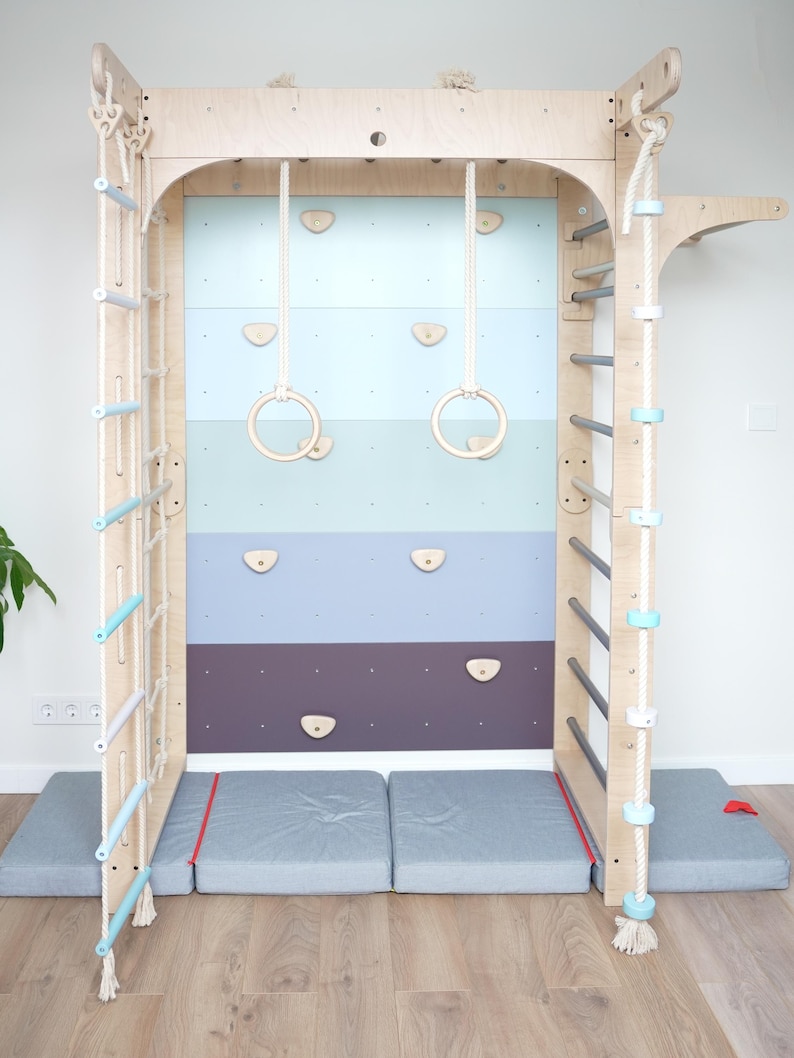 Mark VI Gymnastics Playset: Indoor Climbing Frame With Monkey Bars ...