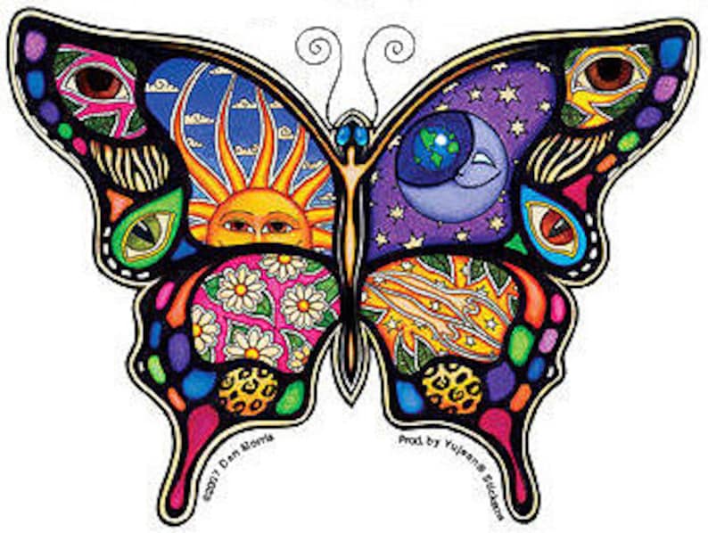 Trippy Stickers Butterfly Sticker Pot Leaf Sticker Mushroom Peace ...