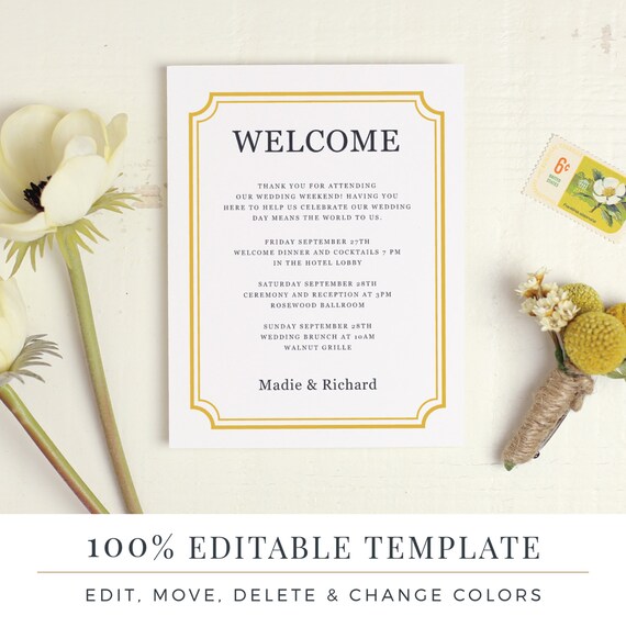 Hotel Welcome Card Sample