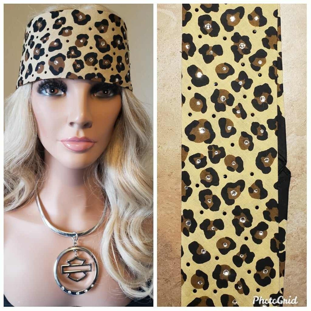 Bling Leopard Print Bandana - Etsy