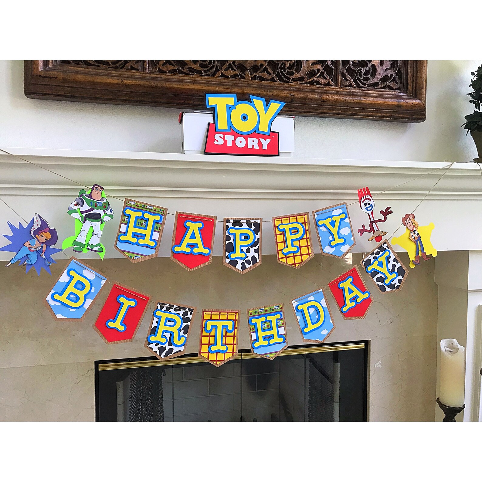 Toy Story 4 Birthday Banner. Forky Birthday, Toy Story Themed Party ...