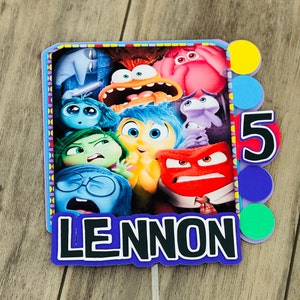 Inside Out Cake Topper-inside Out 2-inside Out Theme Party- Colorful ...