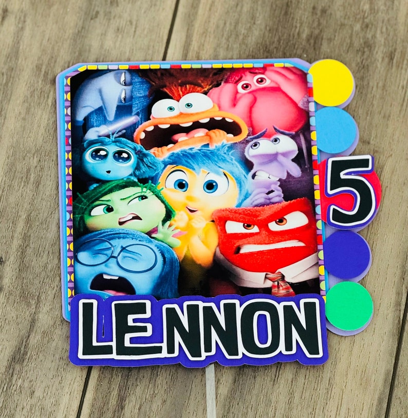 Inside Out Cake Topper-inside Out 2-inside Out Theme Party- Colorful ...