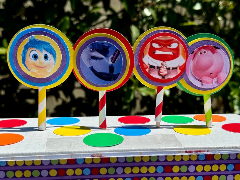 Inside Out 1 & 2 Cupcake Toppers, Handmade Party Food Picks - Etsy