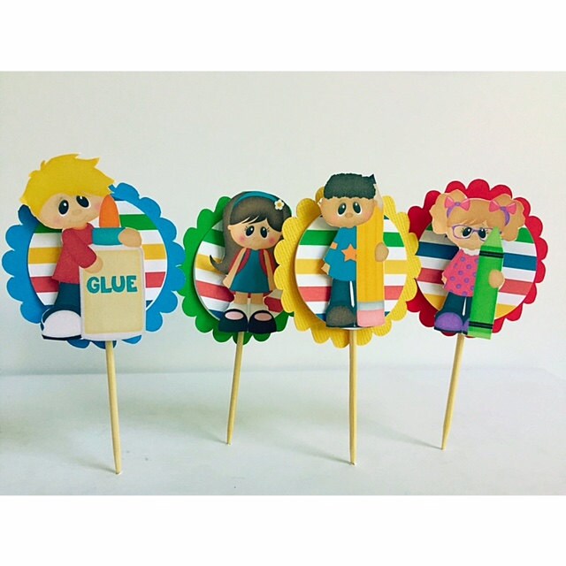 Back to School Cupcake Toppers Back To School Party | Etsy
