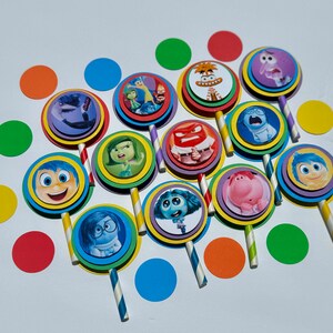 Inside Out 1 & 2 Cupcake Toppers, Handmade Party Food Picks - Etsy