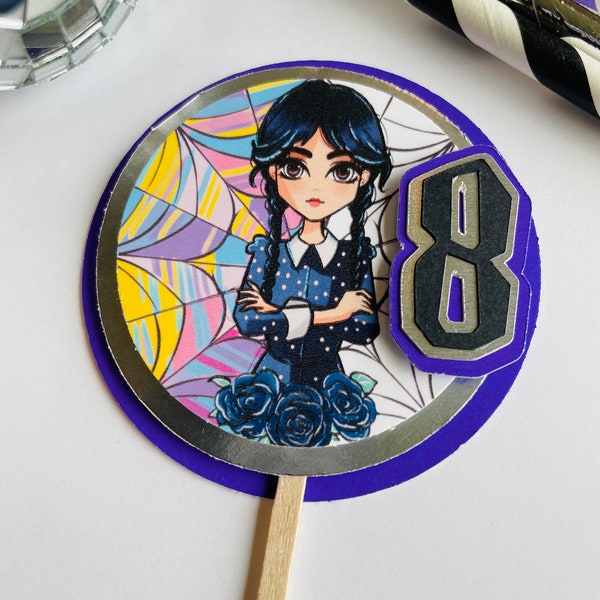 Wednesday Addams Cupcake Toppers - Etsy