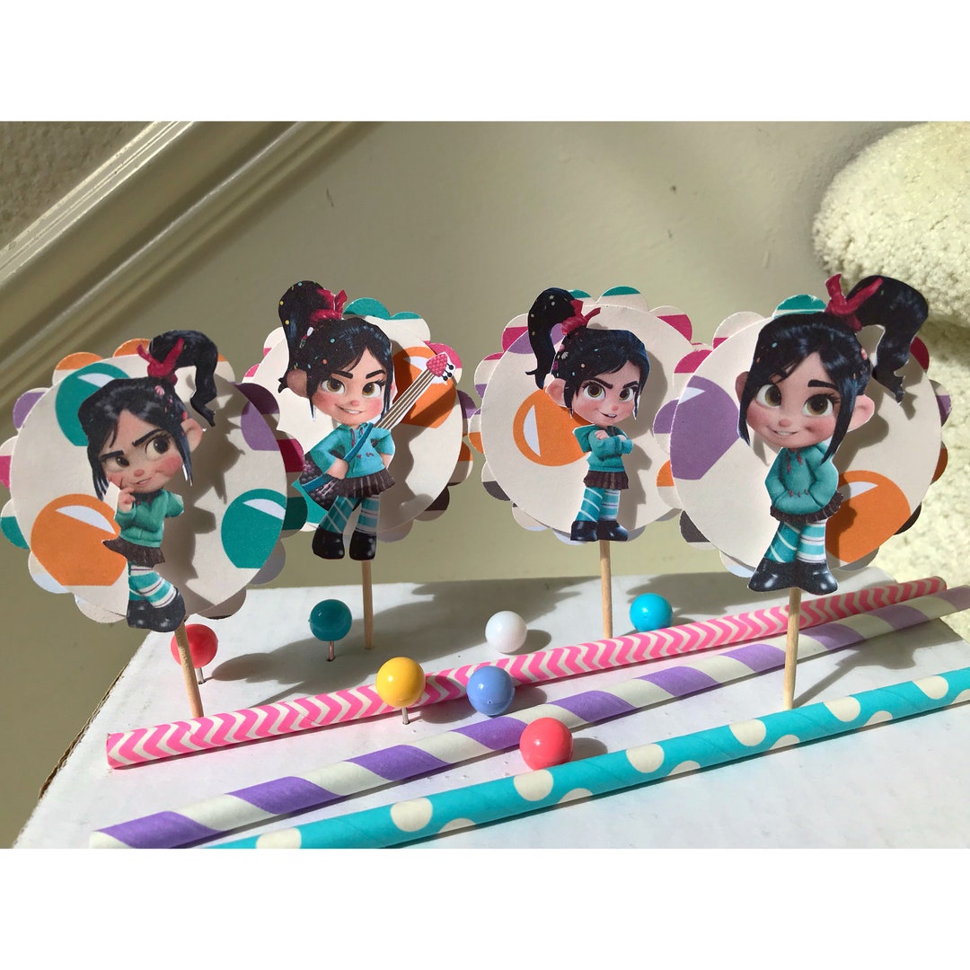 12 Vanellope Von Schweetz Cupcake Toppers, Vanellope Party Decorations ...