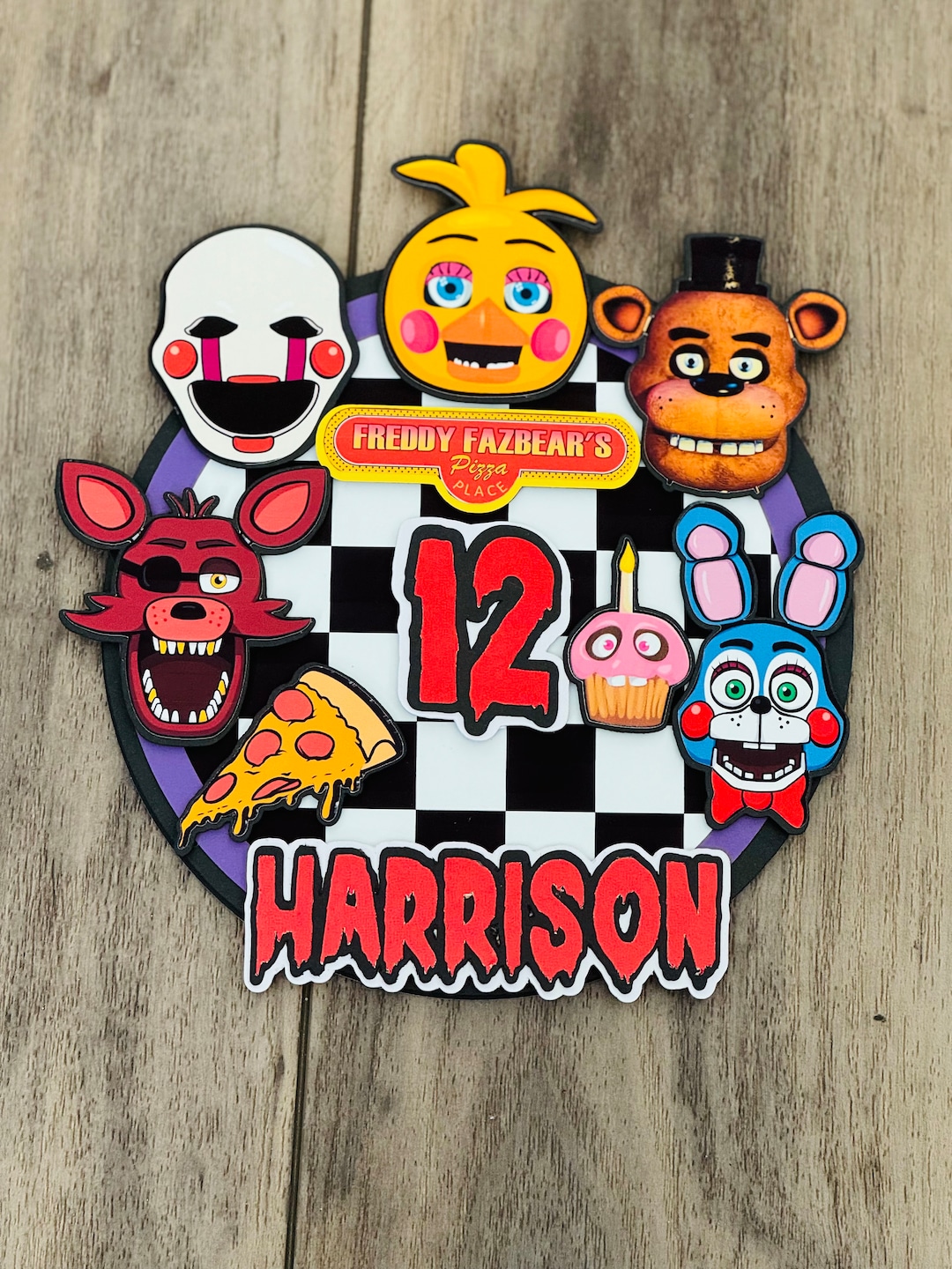 Five Nights at Freddy’s Cake Topper, Five Nights at Freddy Party Decor ...