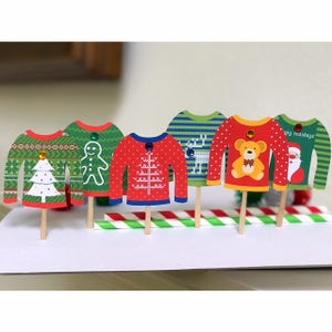 12 Ugly Sweater Cupcake Toppers Holiday Party Christmas Cake - Etsy