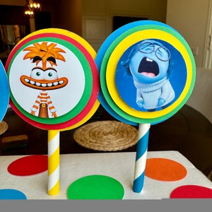 NEW! Inside Out 2 Cupcake Toppers, Inside Out Birthday, Food Picks ...