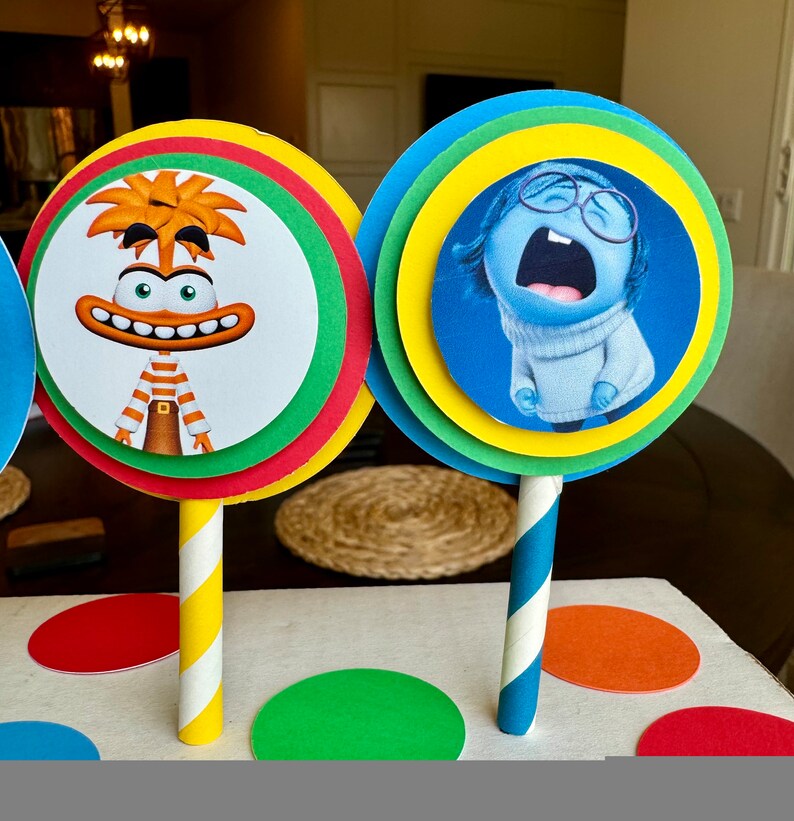 Inside Out 1 & 2 Cupcake Toppers, Handmade Party Food Picks - Etsy