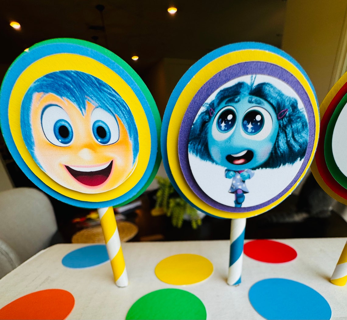 Inside Out 1 & 2 Cupcake Toppers, Handmade Party Food Picks - Etsy