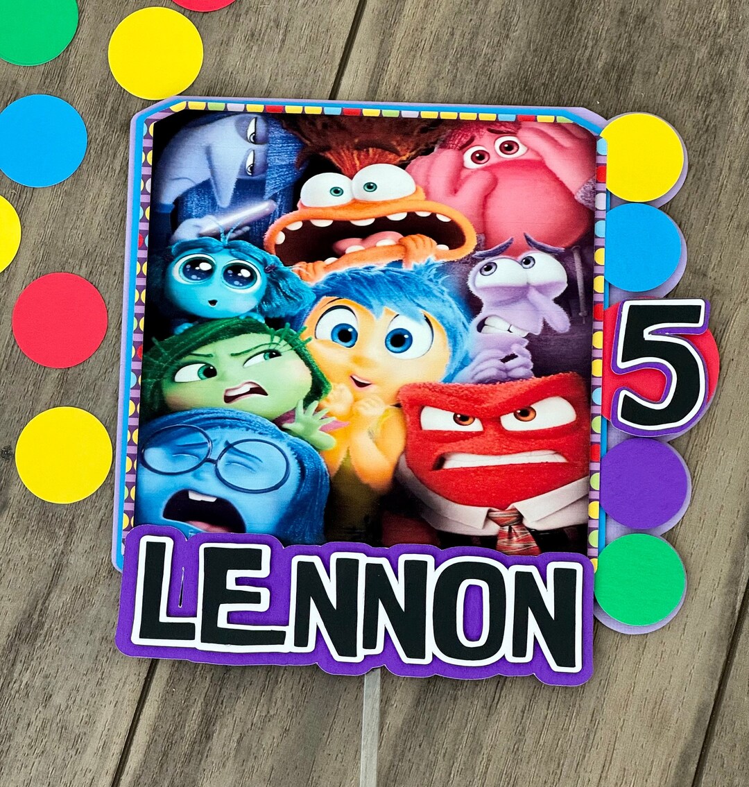 Inside Out Cake Topper-inside Out 2-inside Out Theme Party- Colorful ...