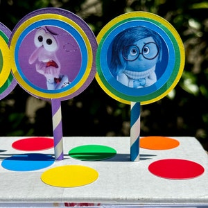 NEW! Inside Out 2 Cupcake Toppers, Inside Out Birthday, Food Picks ...