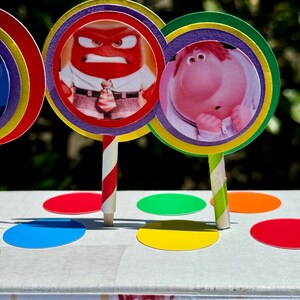 NEW! Inside Out 2 Cupcake Toppers, Inside Out Birthday, Food Picks ...