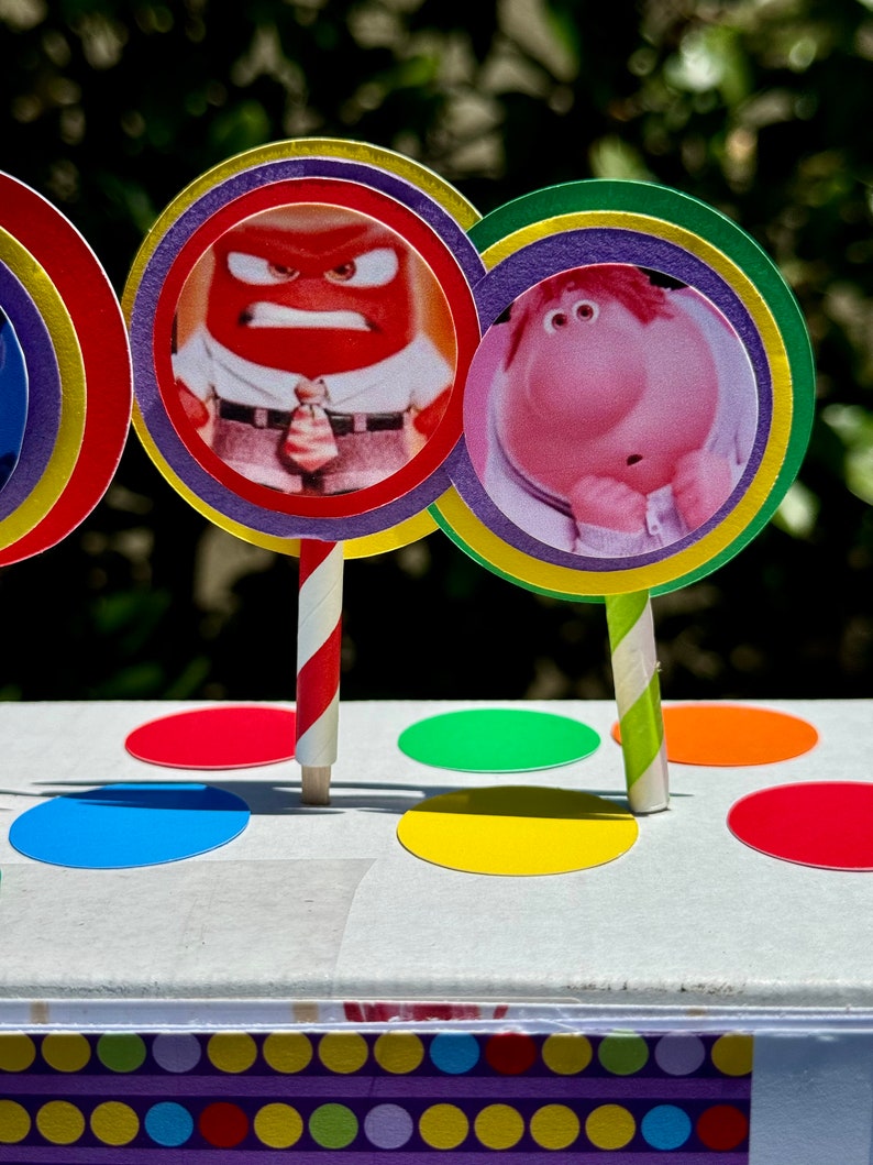 NEW! Inside Out 2 Cupcake Toppers, Inside Out Birthday, Food Picks ...