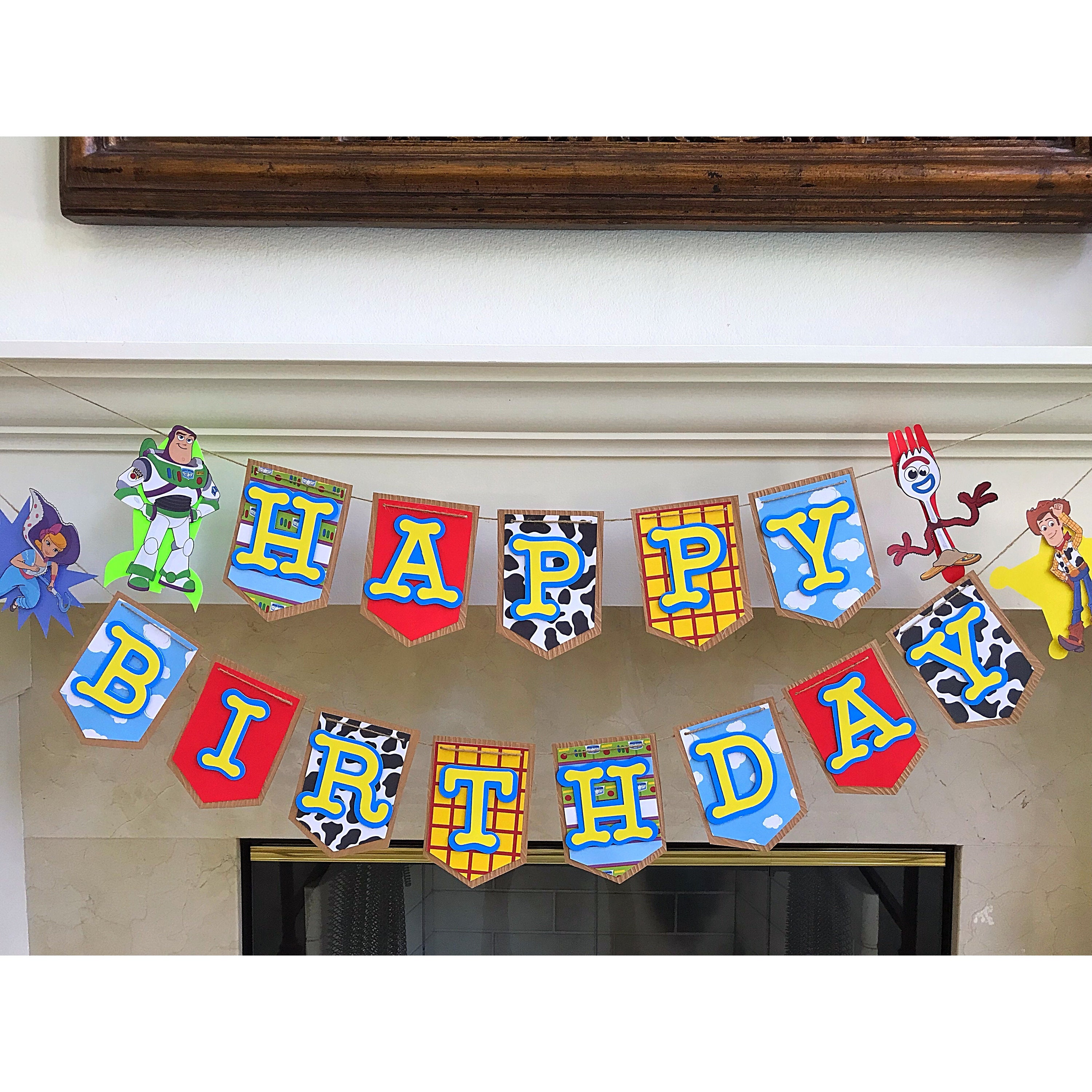 Toy Story 4 Birthday Banner. Forky Birthday, Toy Story Themed Party ...
