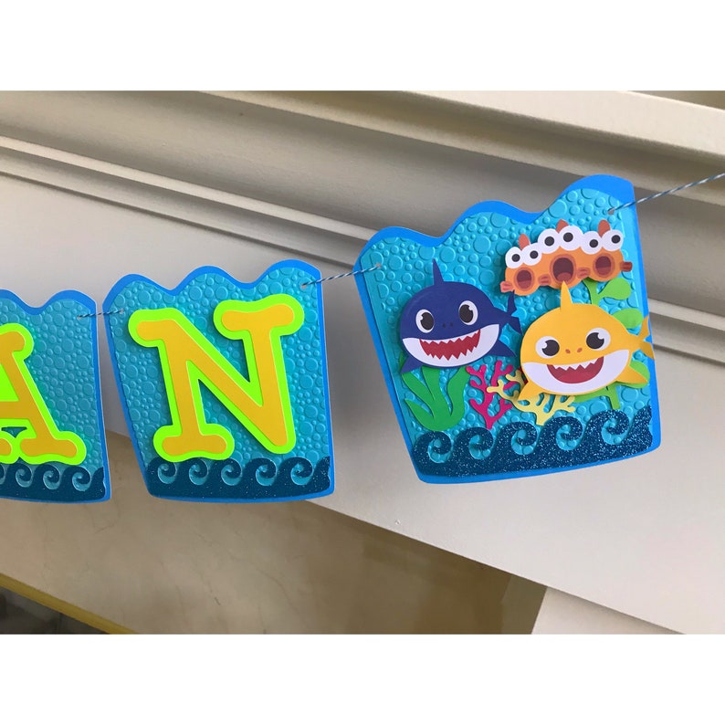 Baby Shark One Banner Baby Shark Birthday Decor Baby Shark | Etsy