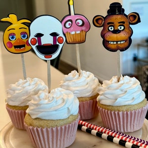 Five Nights at Freddy's Cupcake Toppers-fnaf Party Decor-friday Nights ...