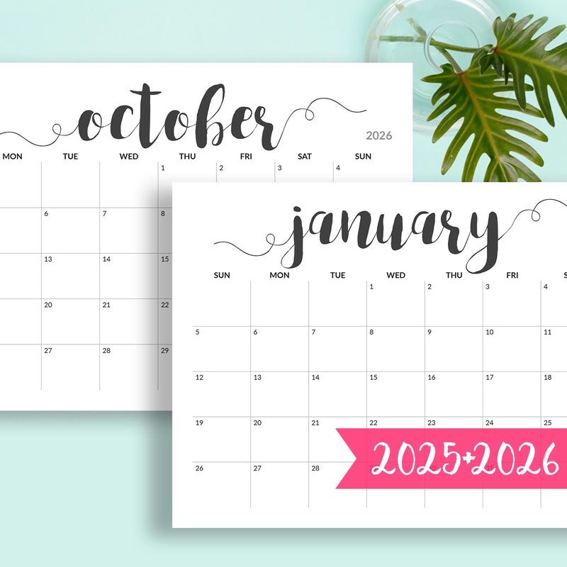 Black and White 2025 Calendar - Etsy