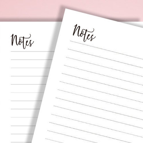 Notes PRINTABLE Planner Inserts Printable Notes Pages A5 A4 - Etsy