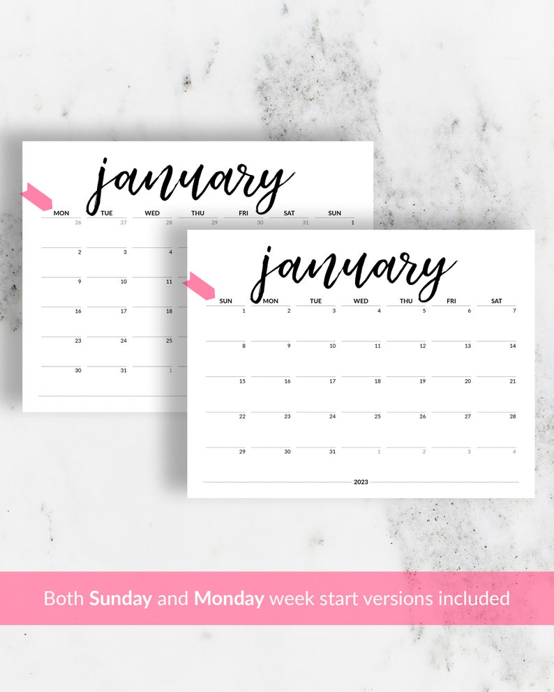 EDITABLE Calendar 2023 Printable Calendar to Type in 2023-2024 - Etsy