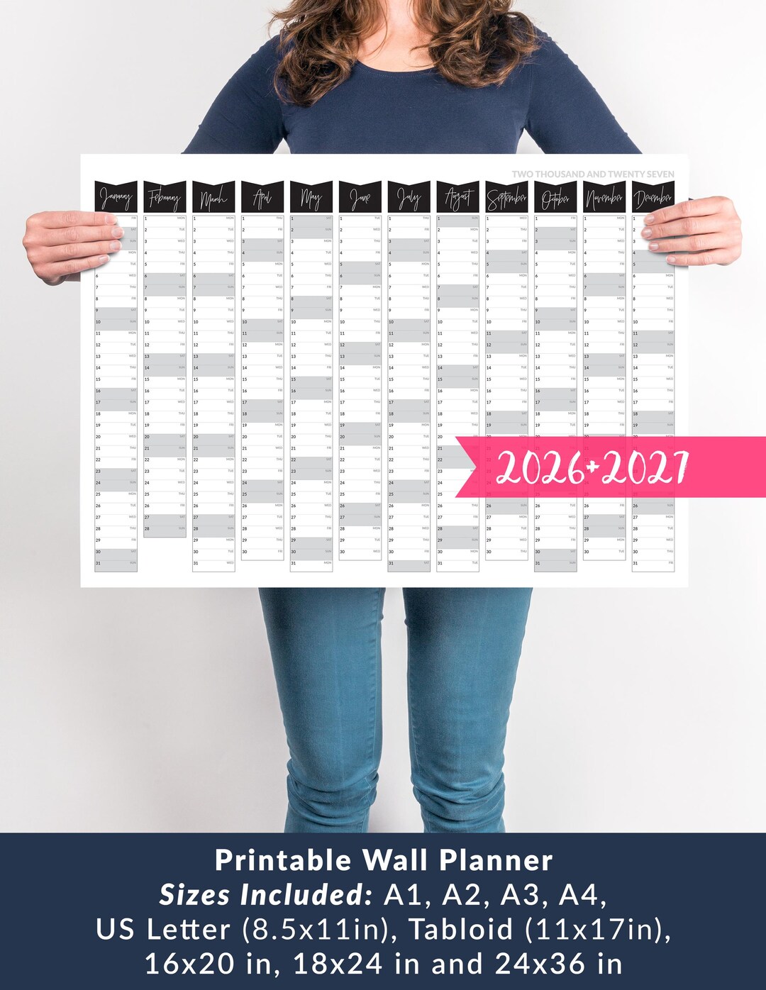 2026 Wall Calendar Yearly Calendar PRINTABLE Command Center Calendar ...