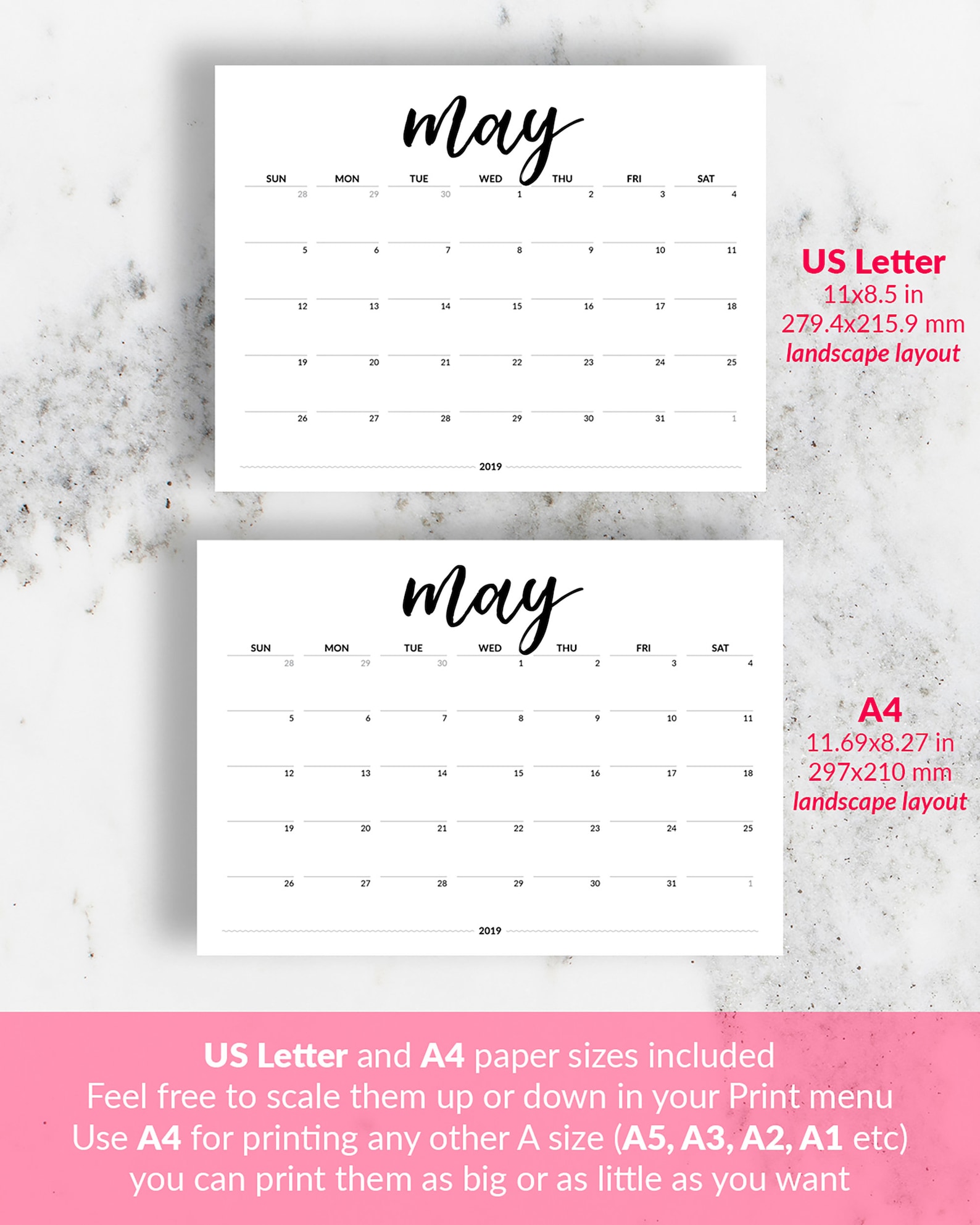 EDITABLE Calendar 2023 Printable Calendar to Type in 2023-2024 - Etsy