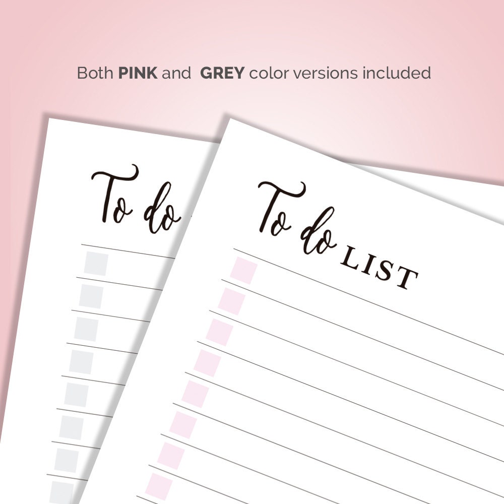 To Do List Printable, Printable to Do List Pink to Do Printable Planner ...