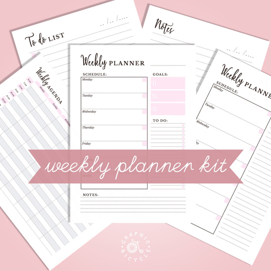Weekly Planner Printable Weekly Planner Inserts, Weekly Schedule ...