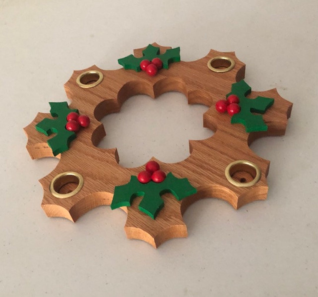 Christmas Wreath Candle Holder (adv-25) - Etsy
