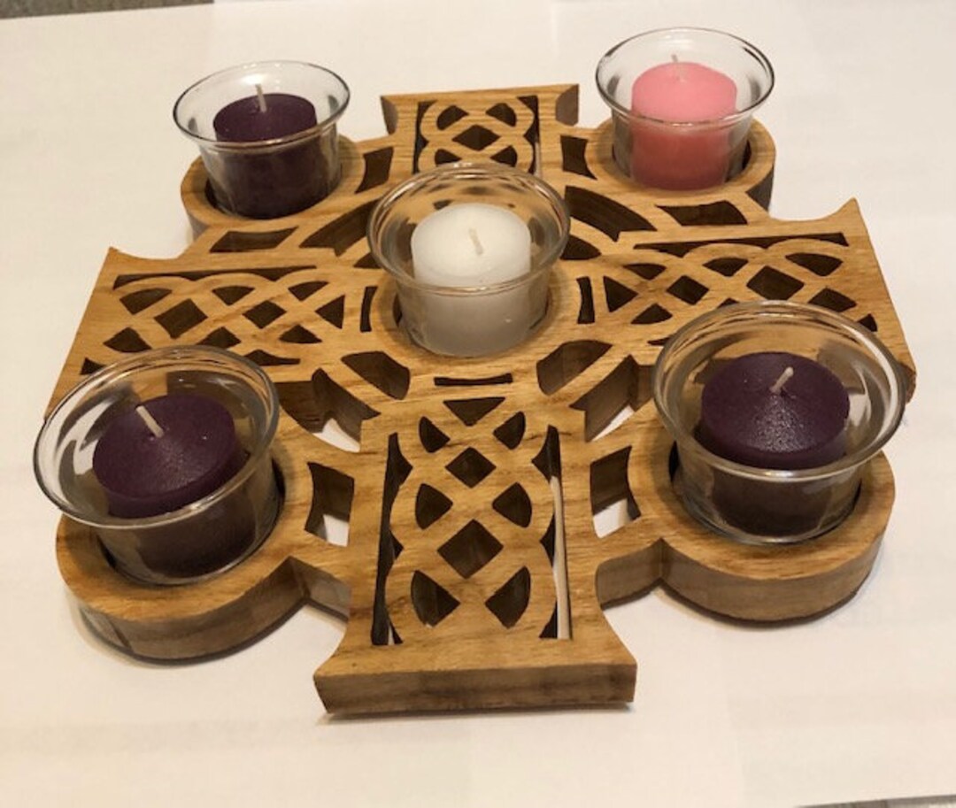 Celtic Votive Candle Advent Wreath adv-9 - Etsy