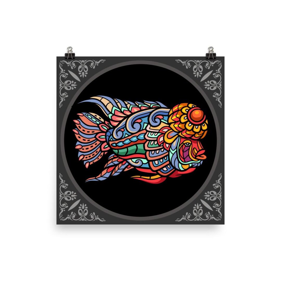 Bold Flowerhorn Art Collection Vibrant & Unique Fish Poster for ...