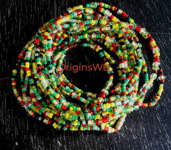 African colors beads waist beads belly chains with or | Etsy