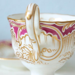 Rare Antique Chocolate Cup and Saucer by Thomas Grainger, Hand Painted ...