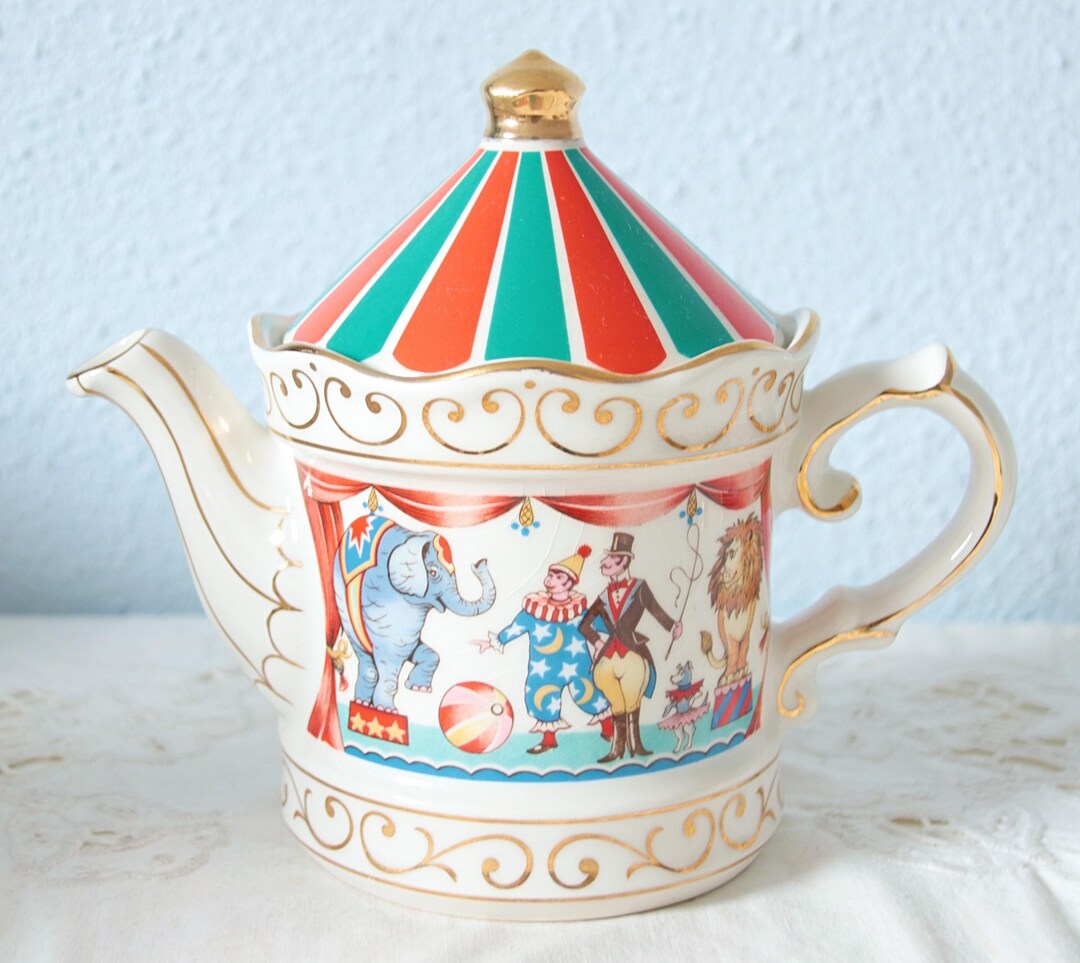 Vibrant Vintage Sadler Carousel Tea for Two Teapot, Edwardian ...