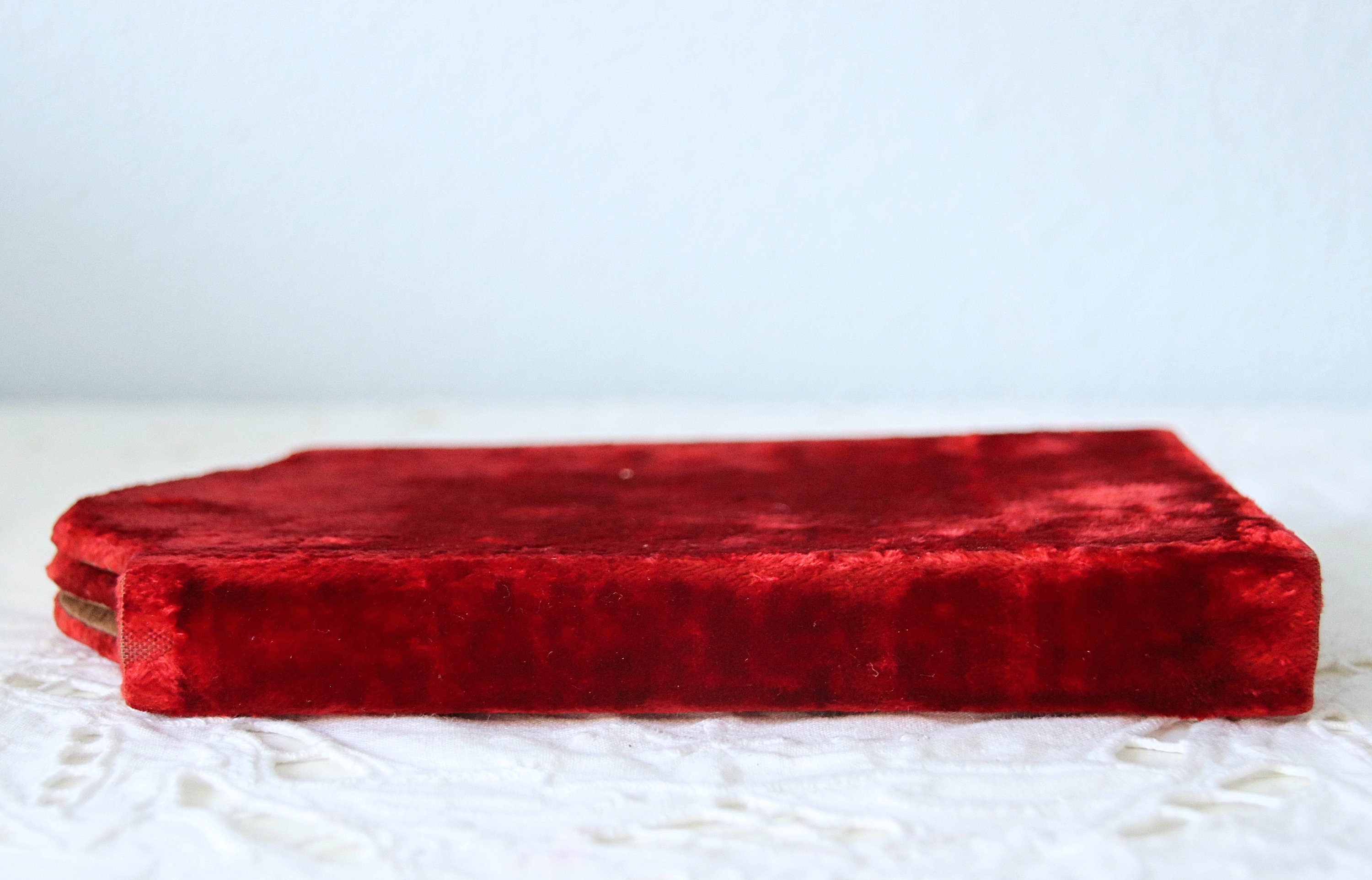 Rare Antique Trifold Red Velvet Photo Frame With Textured - Etsy