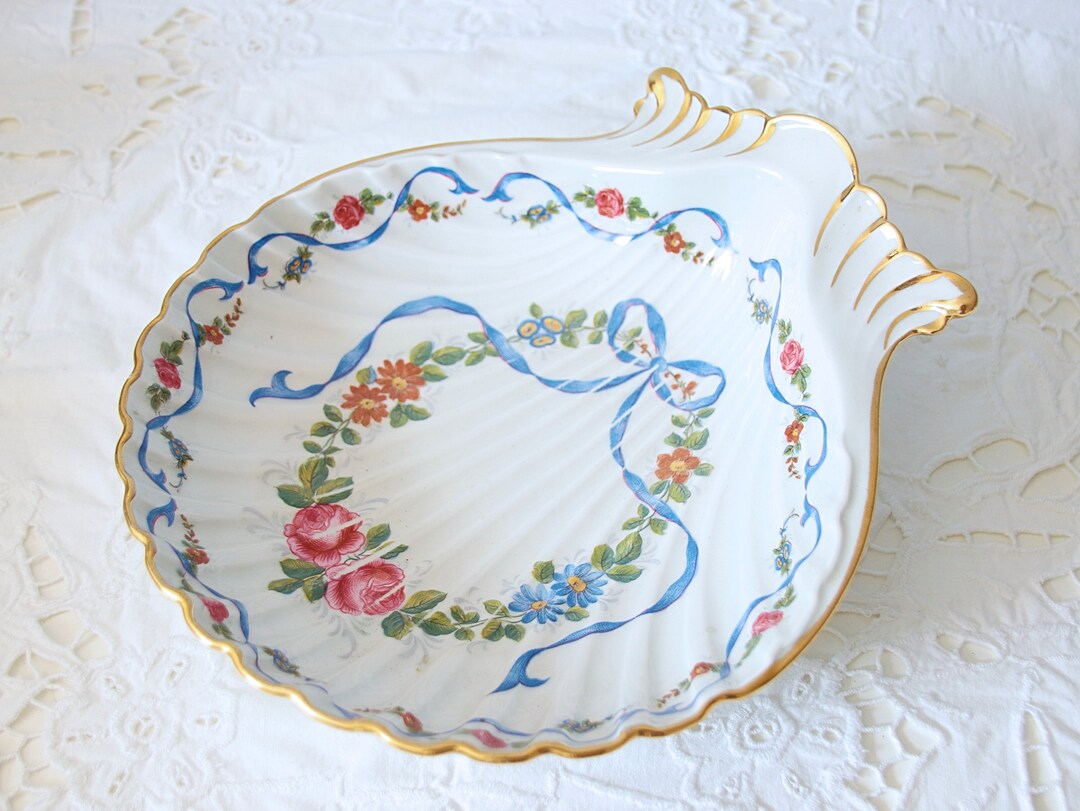 Beautiful Vintage French Pillivuyt Shell Shaped Biscuit Dish, Pink ...