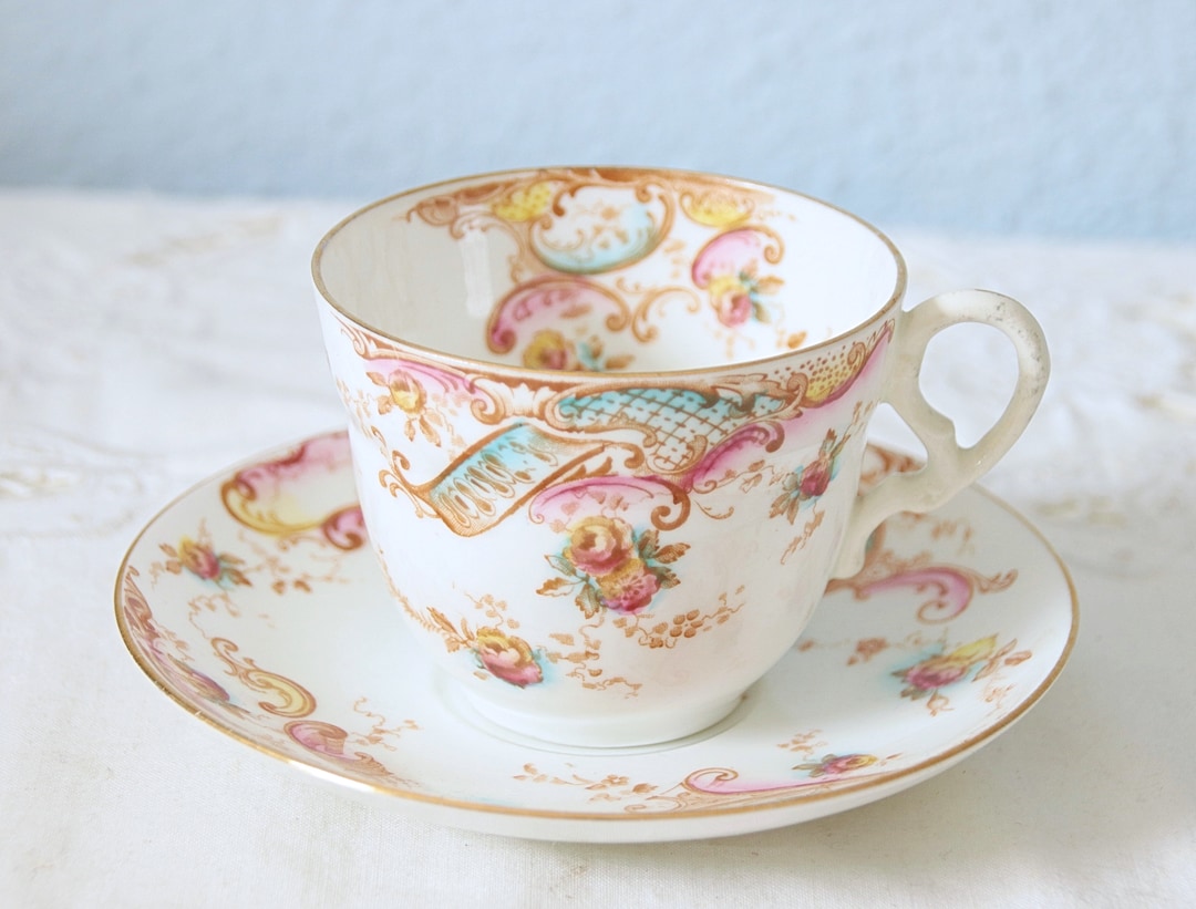 Hard to Find Antique Tuscan Bone China Coffee Cup and Saucer 'lucerne ...