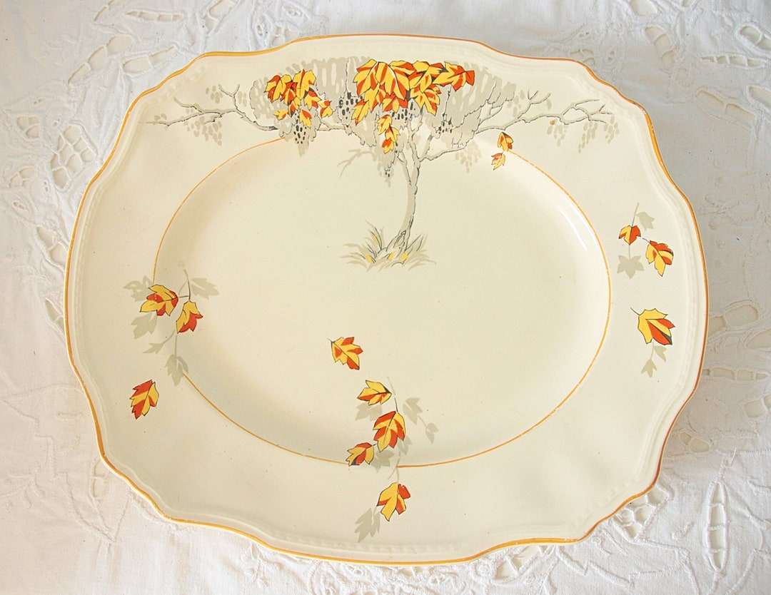 Vintage Alfred Meakin Sandwich/cake Plate, Decor Marigold With Leaves ...