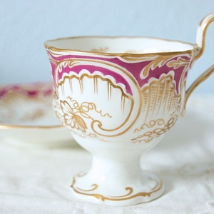 Rare Antique Chocolate Cup and Saucer by Thomas Grainger, Hand Painted ...