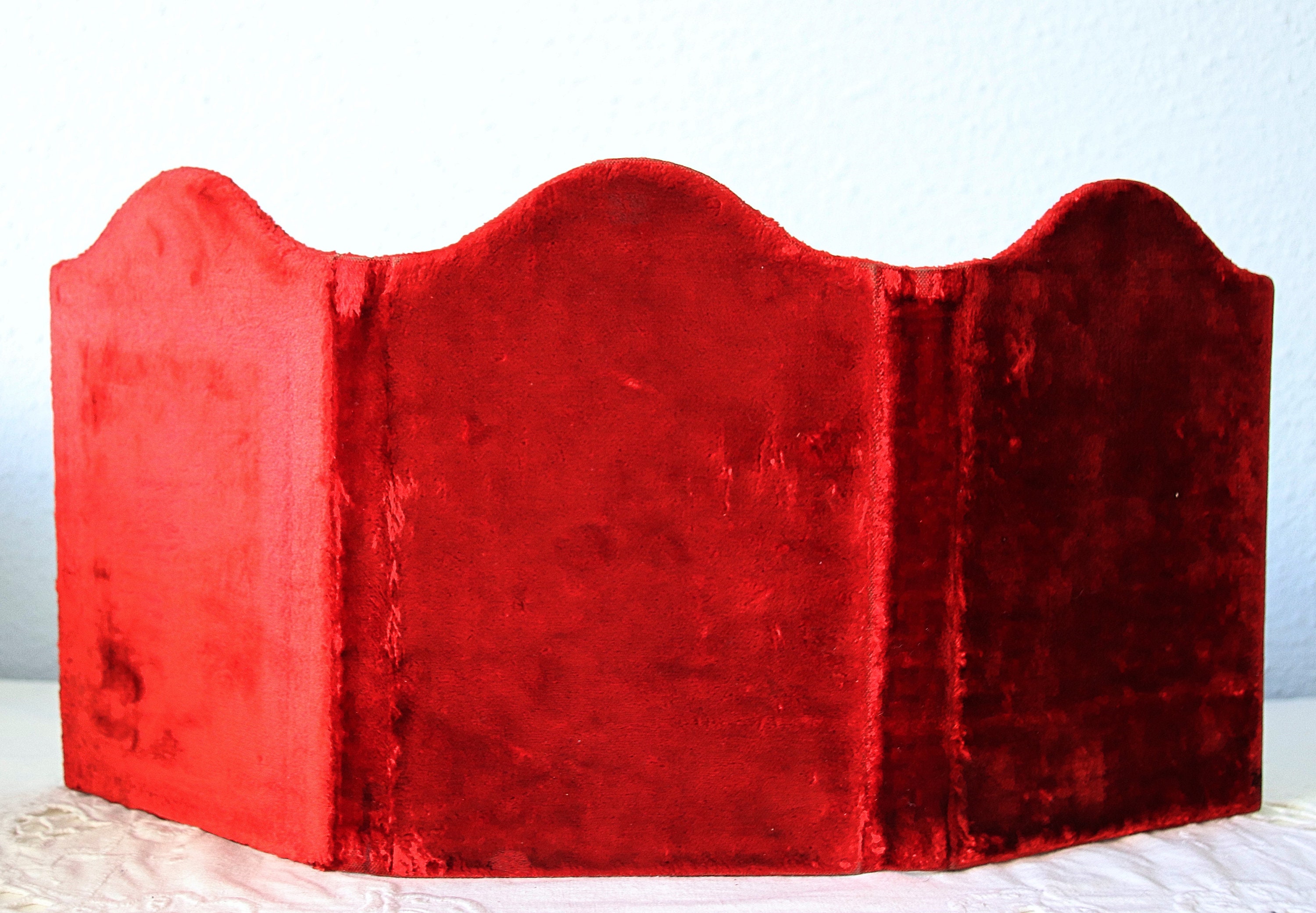 Rare Antique Trifold Red Velvet Photo Frame With Textured - Etsy