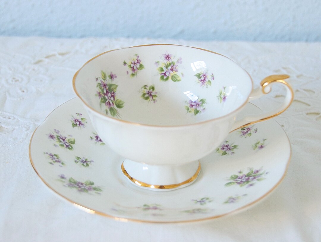 Lovely Vintage Queens Rosina Avon Shaped Teacup and Saucer, Violets ...