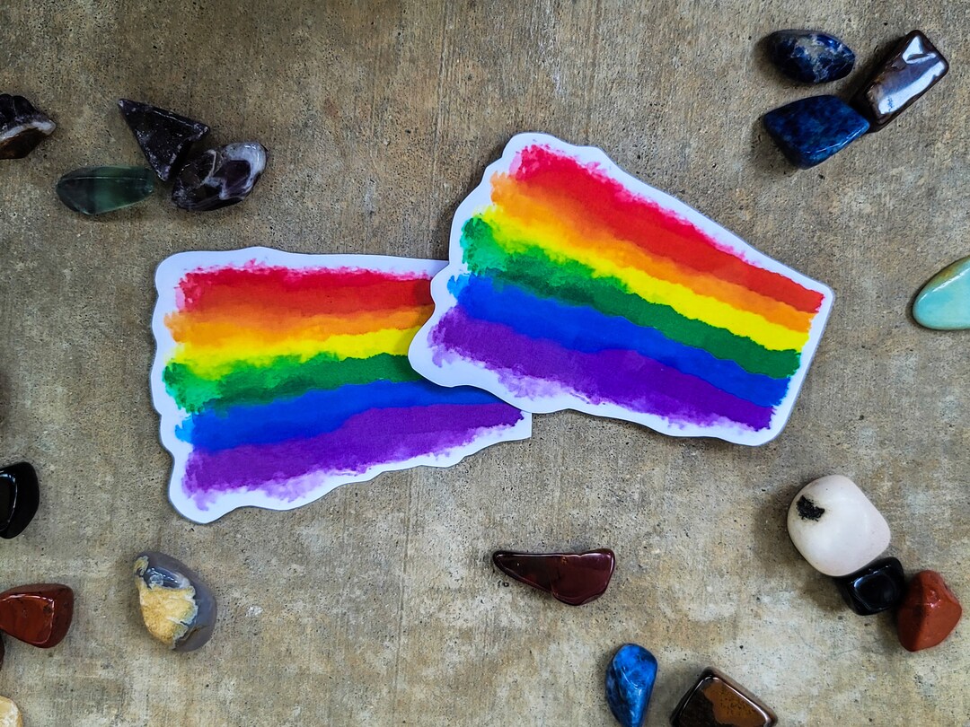 Rainbow Pride Flag Sticker Lgbtqia Pride Premium Vinyl Etsy